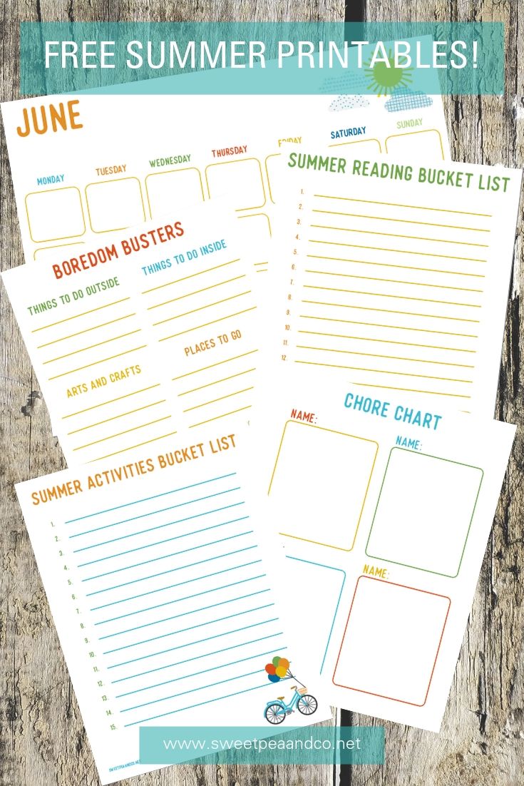 Free summer printables - Sweetpea and Co.
